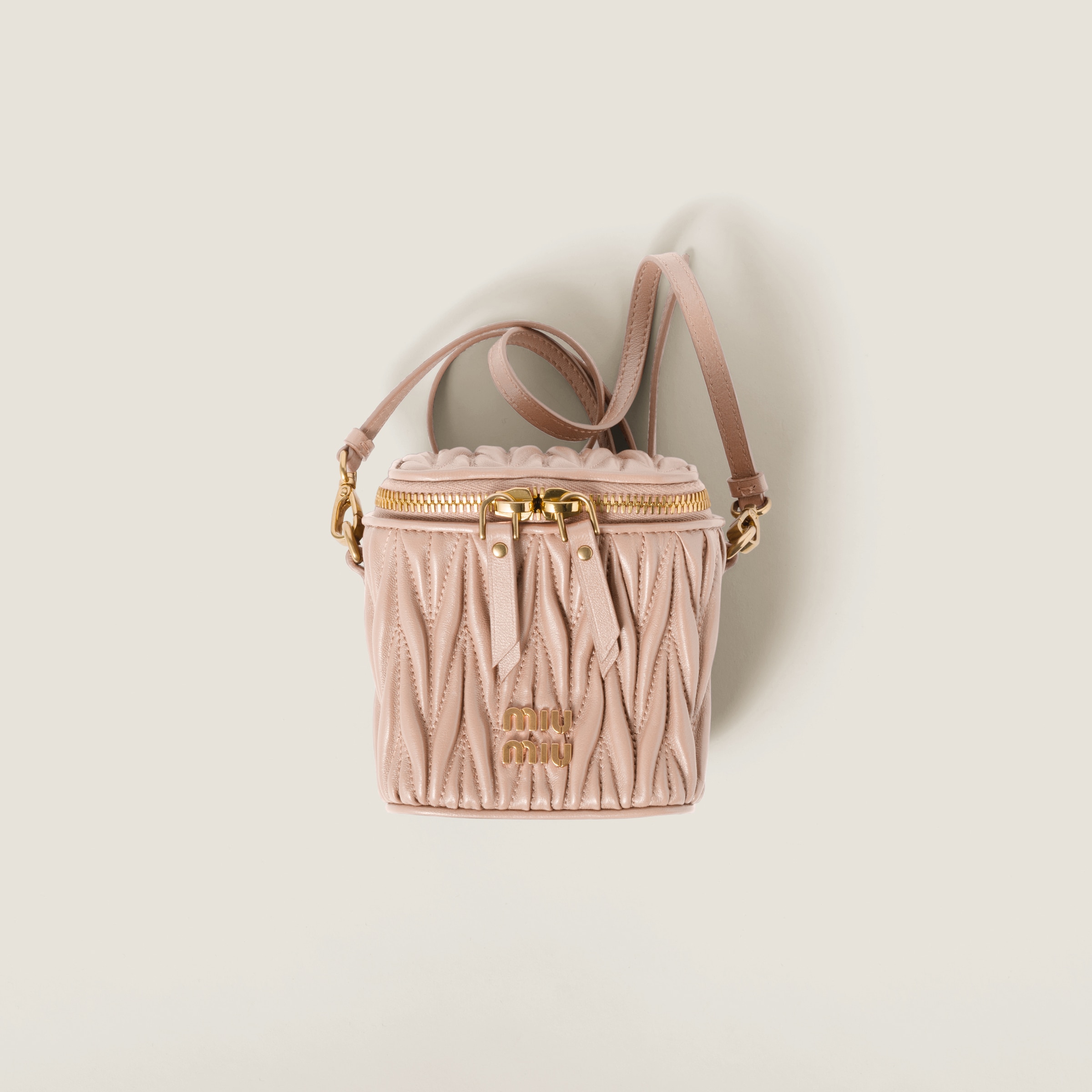Miu Miu Matelassé Nappa Leather Micro Bag - Powder Pink | Editorialist